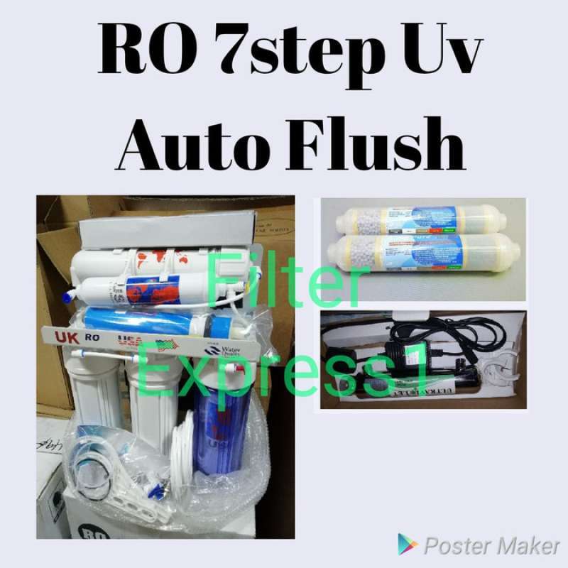 Promo RO 7 STEP ALKALINE + UV AUTO FLUSH MESIN REVERSE OSMOSIS UK 100 ...