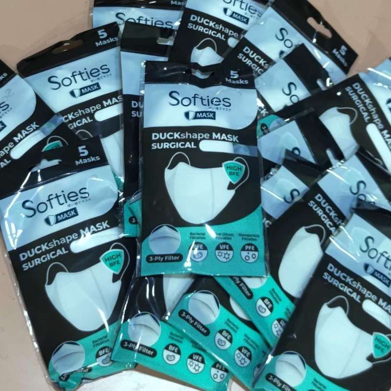 Jual Masker Medis Softies / Duckshape Mask Surgical / Duckbill Sachet ...