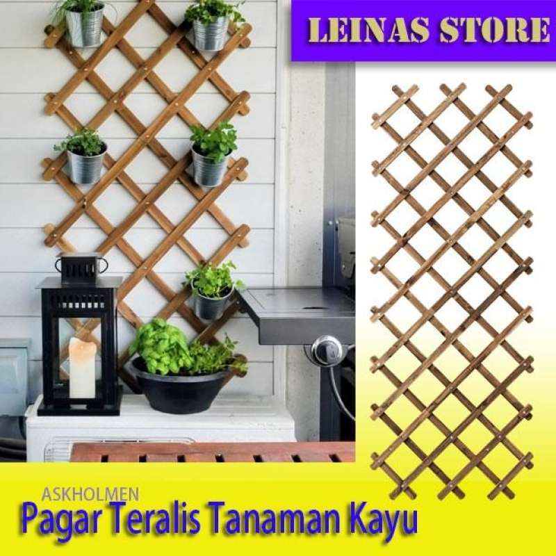 Jual Pagar Teralis Tanaman Kayu Solid / Pagar Tanaman Rambat Kayu ...