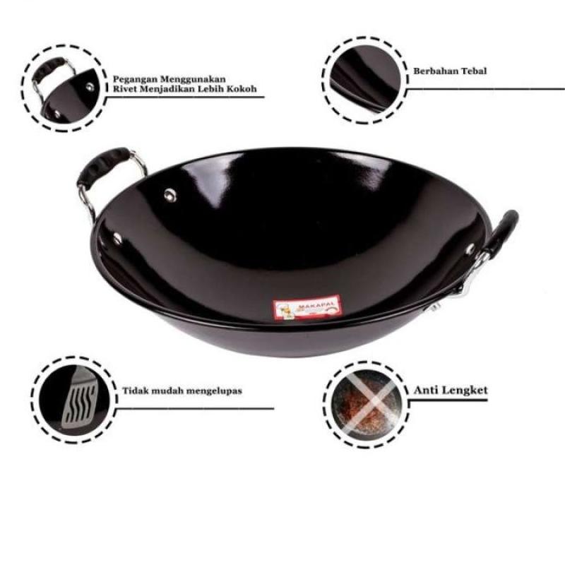 Jual Kuali Hitam Enamel / Kuali Stainless + Makapal + Anti Lengket ...