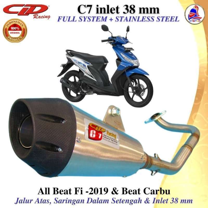 Jual Knalpot Cld Racing Type C7 In 38 Mm Atas All Beat Fi -19 & Beat ...