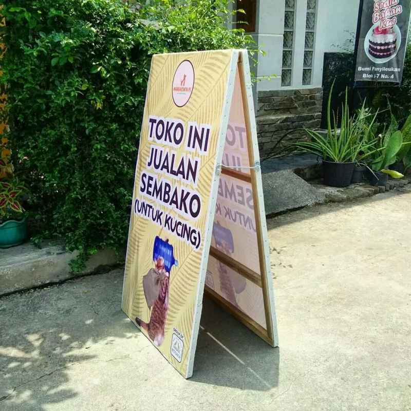 Jual (Full Banner) Standing Banner Kayu Ukuran 130x70 cm Tebal 5 cm ...