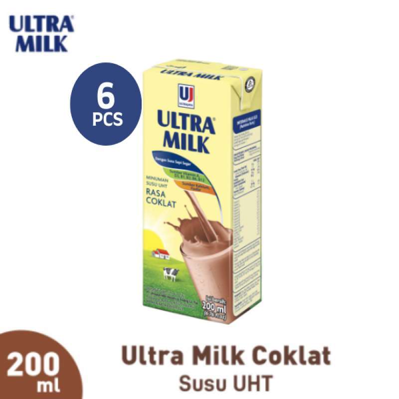 Promo Ultra Jaya Milk Rasa Cokelat / Chocolate Susu UHT 200 ml [6 pcs ...