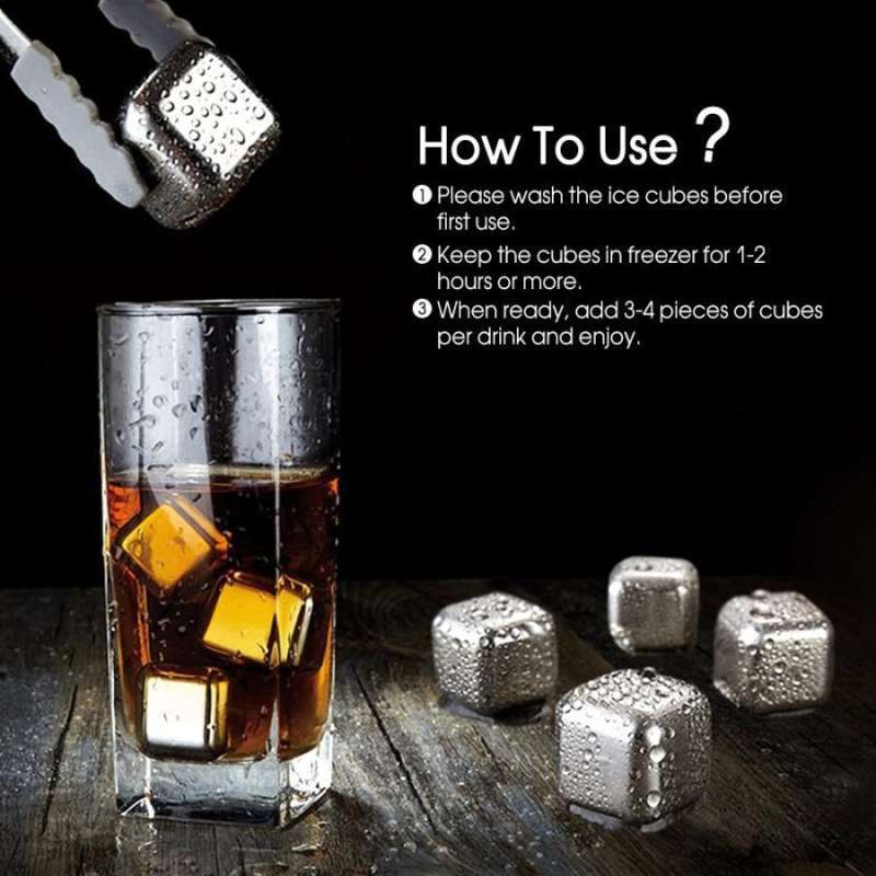 Jual Es Batu Stainless Steel Ice Cube Food Grade Cubes Reusable Pakai
