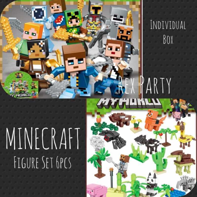 Jual Minecraft Figure Set 6pcs/Mainan Minecraft/Minecraft Cake Topper ...