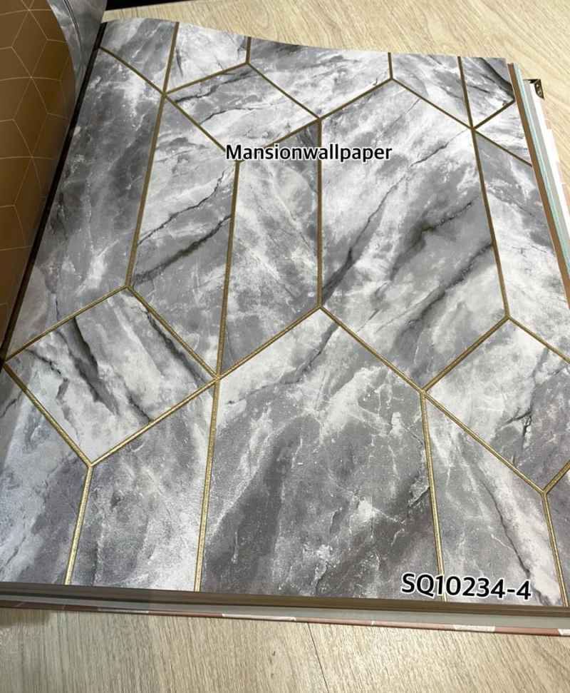 Jual Wallpaper Dinding Korea Marmer Marble Granit List Gold Silver ...