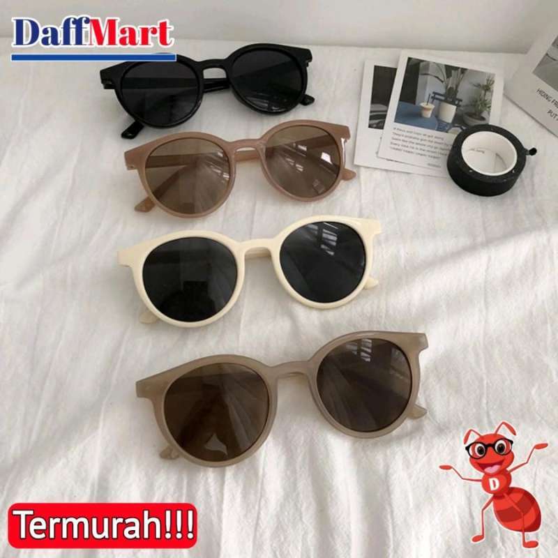 Jual Kacamata Hitam Gaya Retro Klasik Frame Bulat Korean Style Model ...