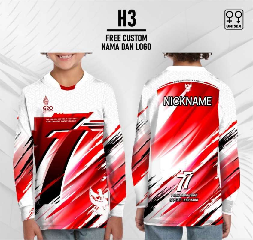 Promo Jersey anak hut kemerdekaan ri ke 77 kaos 17an baju indonesia ...