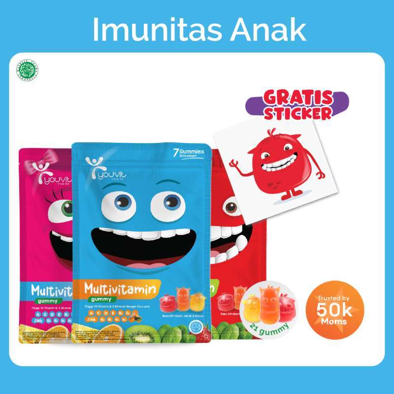 Jual Youvit Multivitamin Anak 3 Sachet Vit.C, D, Zink, Sayur, Buah ...