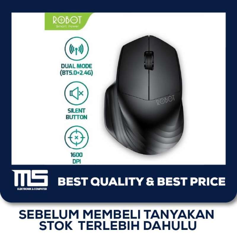 Jual Mouse Wireless Robot M350 Silent Dual Mode Bluetooth 5.0 + 2.4G di ...