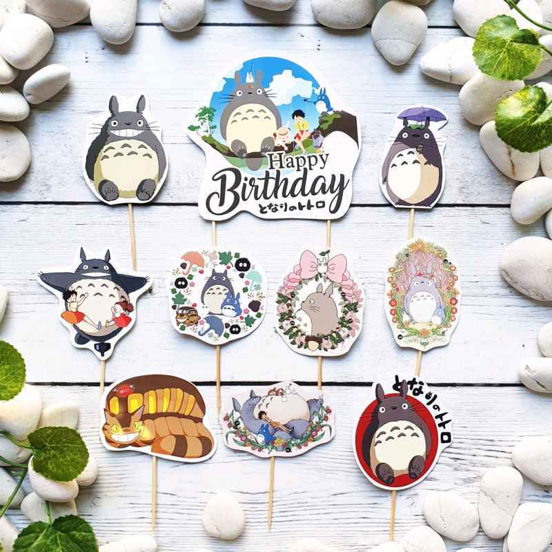 Jual Totoro Anime Birthday Cake Topper Cupcake Pudding Hiasan Kue 1 set ...