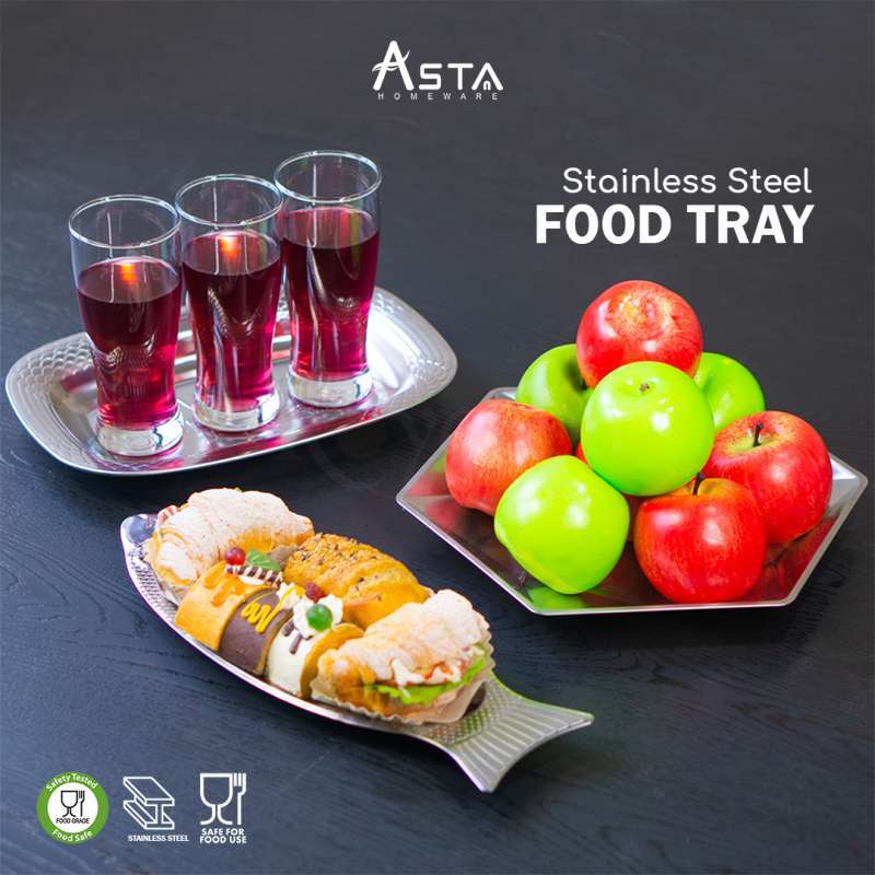 Promo Asta Homeware Nampan Saji Makanan Baki Saji Food Tray Stainless ...