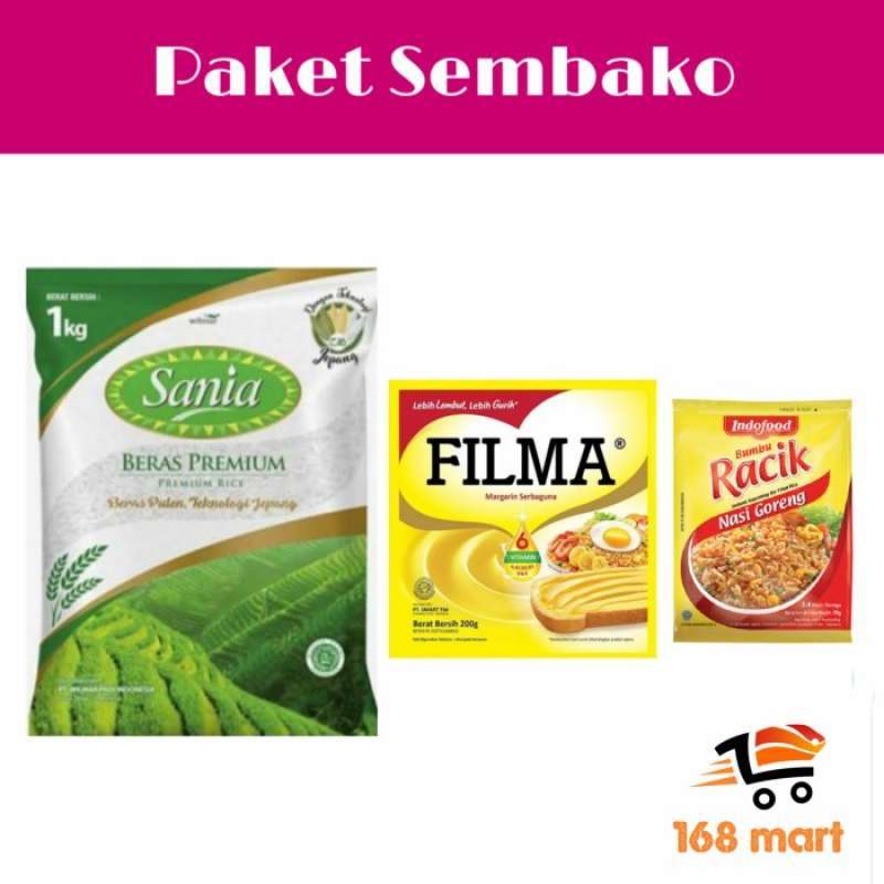 Promo Beras Sania Premium 1kg + Filma Margarin 200g + Bumbu Racik Nasi ...
