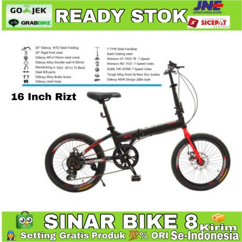 Promo Sepeda Lipat 16 Inch Odessy 16 52 Ritz Shimano 7 Speed Diskon 12% ...