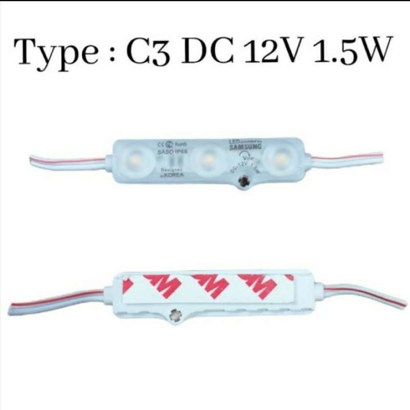 Jual LAMPU MODUL LED SAMSUNG 3 MATA 12V / LAMPU LED NEON BOX/50pcs C3 ...