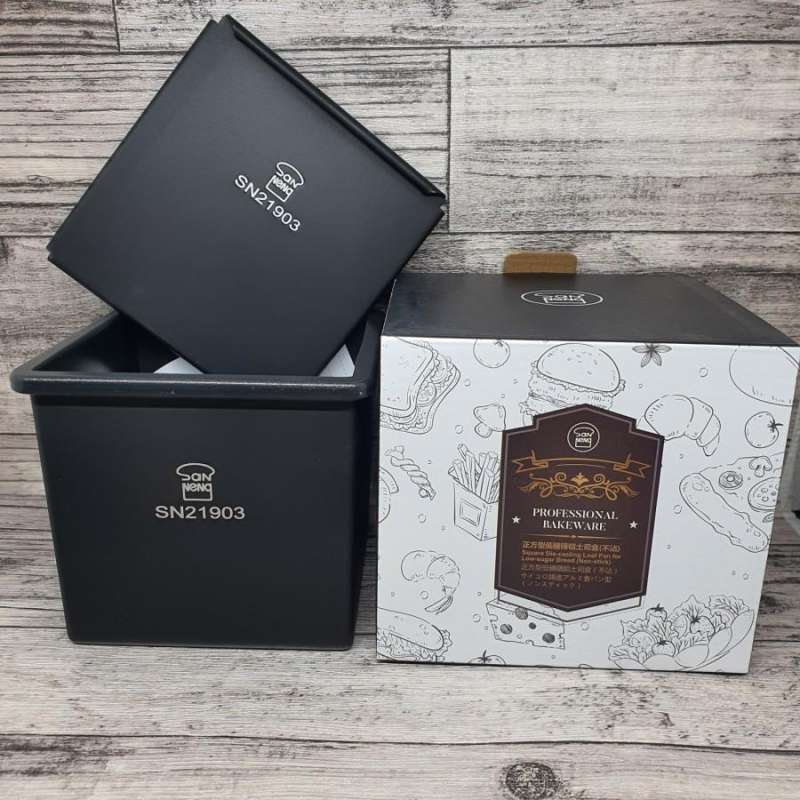 Jual Sanneng SN2190 black square toast box 250gr / loyang roti tawar kotak di Seller Etc ...