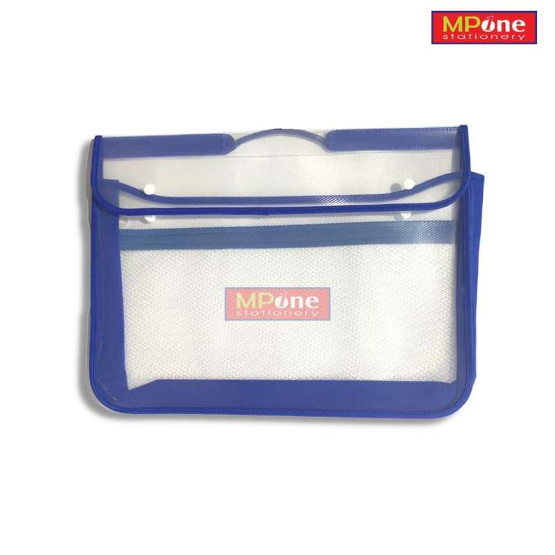 Jual Map School Bag Transparan / Map Kancing Jala / Tas Kancing Warna ...