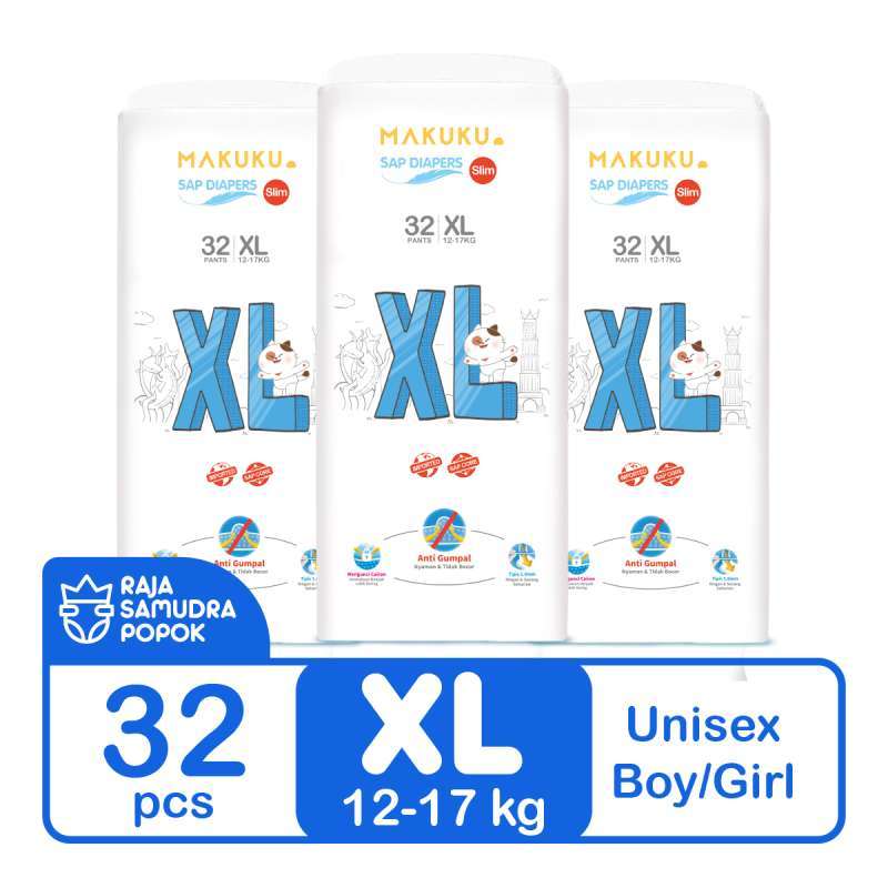Jual Makuku Air Diapers Pants Slim (size Xl / 32 Pcs) Di Seller Raja ...