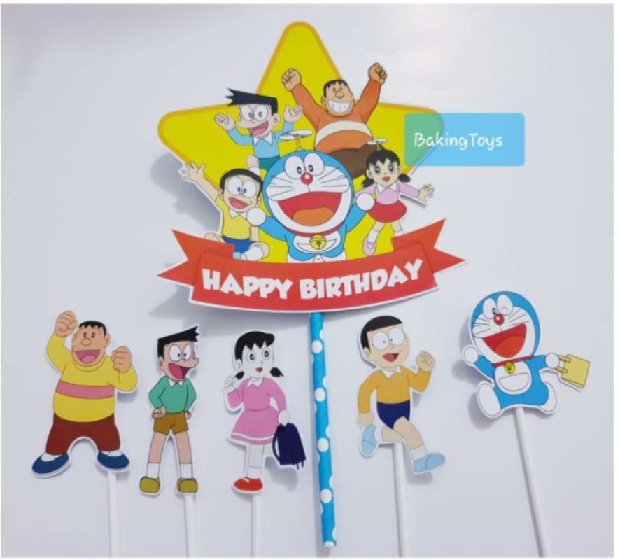 Jual DORAEMON BINTANG TOPPER CAKE BIRTHDAY / HIASAN KUE ULANG TAHUN di ...