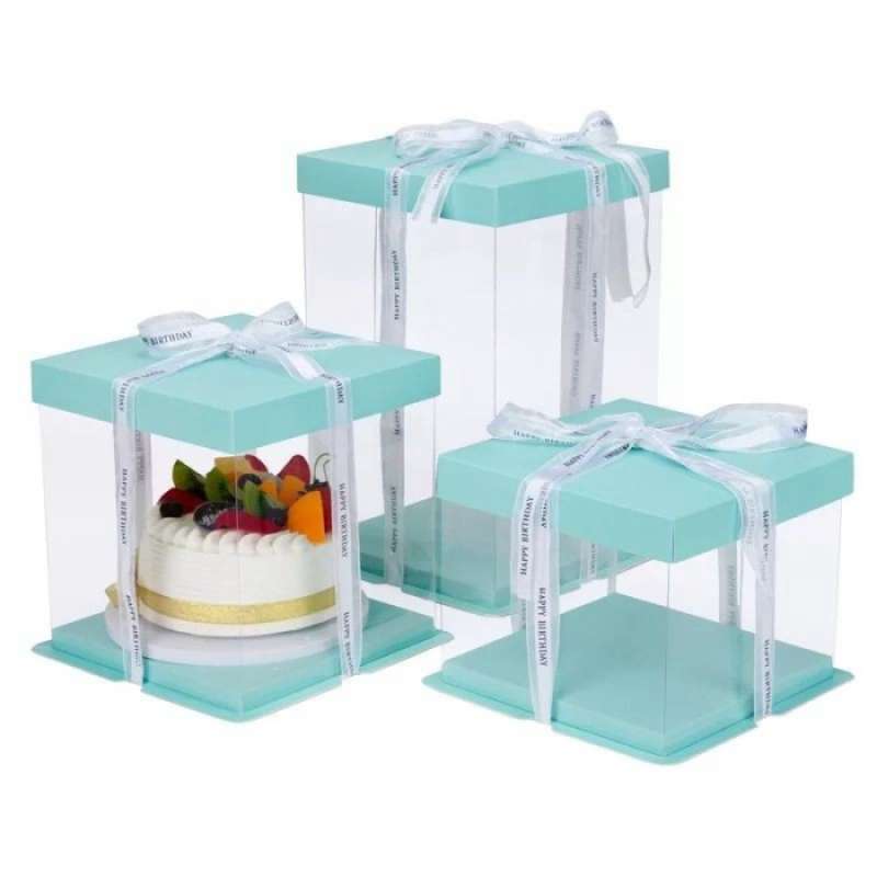 Jual Cake Box Mika Tabung Atap Transparan 26x26x24 cm di Seller bali ...