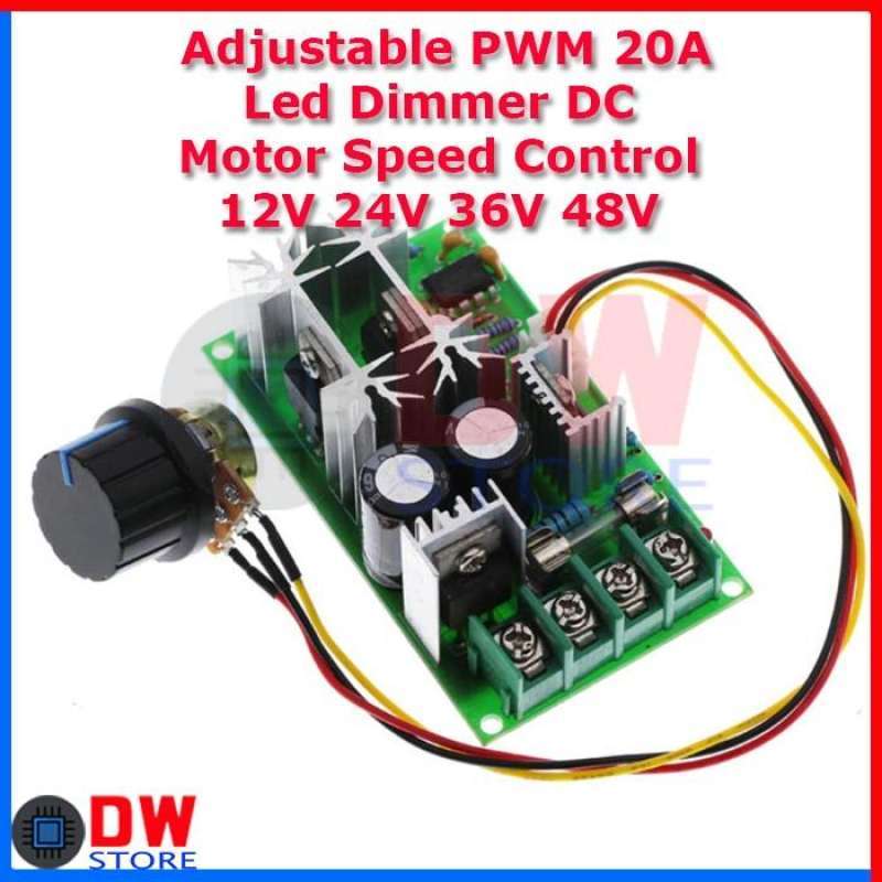 Jual DC 20A PWM SPEED MOTOR CONTROL LED DIMMER CONTROLLER 1200W 9V-60V ...