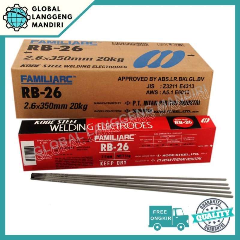 Jual Kawat Las KOBELCO RB26 2.6MM 3.2MM 4.0MM 5KG RB 26 di Seller eleven jaya - Tenggeles, Kab ...