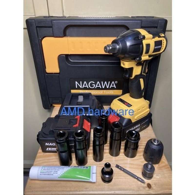 Jual Mesin Bor Cordless Brushless Impact Wrench Sock Set 21v Nagawa ...