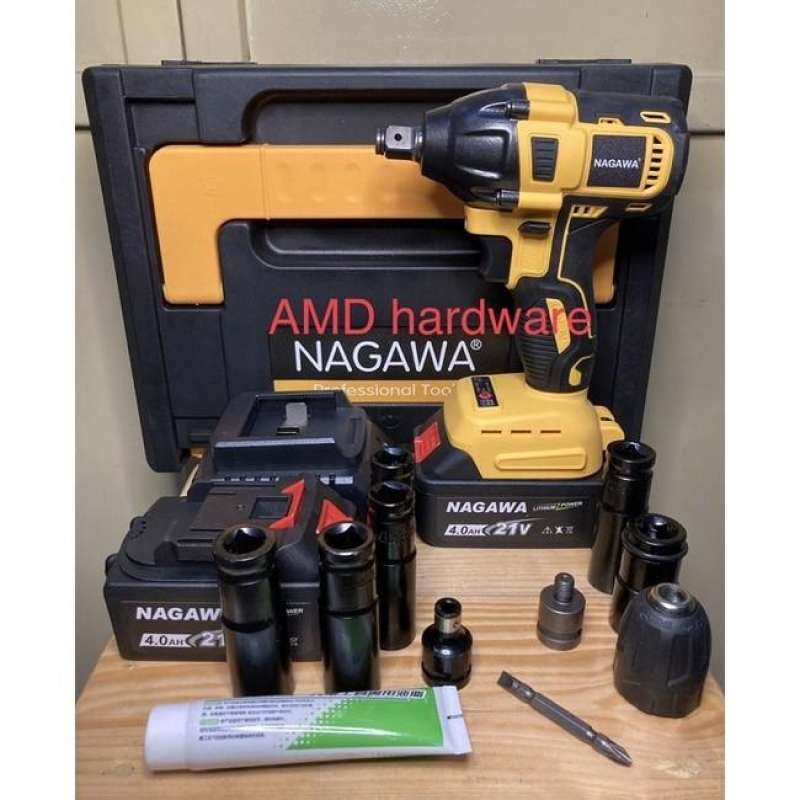 Jual Mesin Bor Cordless Brushless Impact Wrench Sock Set 21v Nagawa ...