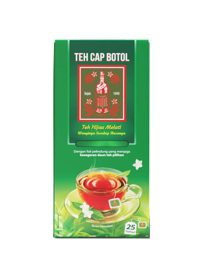 Jual Teh Cap Botol Teh Hijau Melati 2 Gr X 25 Pcs [ 1 Dus / 50 Kotak ...