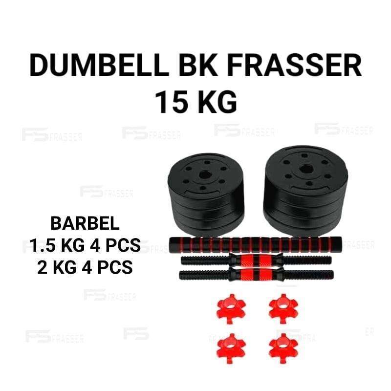 Promo Dumbbeell Set Barbel Sets Bk 15kg Dumbell Dumble Alat Fitness ...