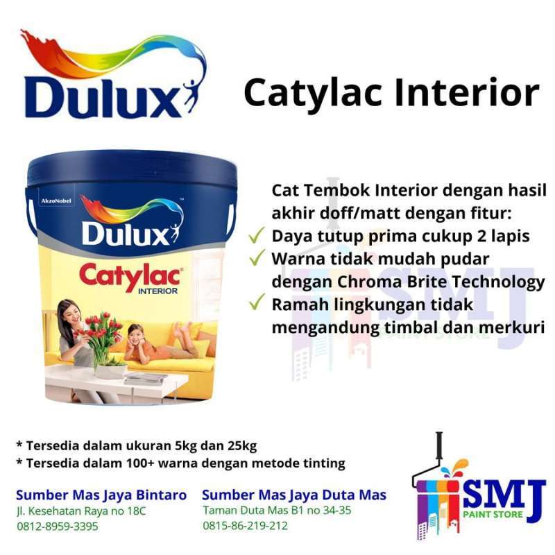 Jual Cat Tembok Interior Dulux Catylac Warna Putih 1501 Bukan Base