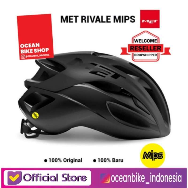 Promo Helm Sepeda Met Rivale Mips New Helmet Roadbike Mtb Black S