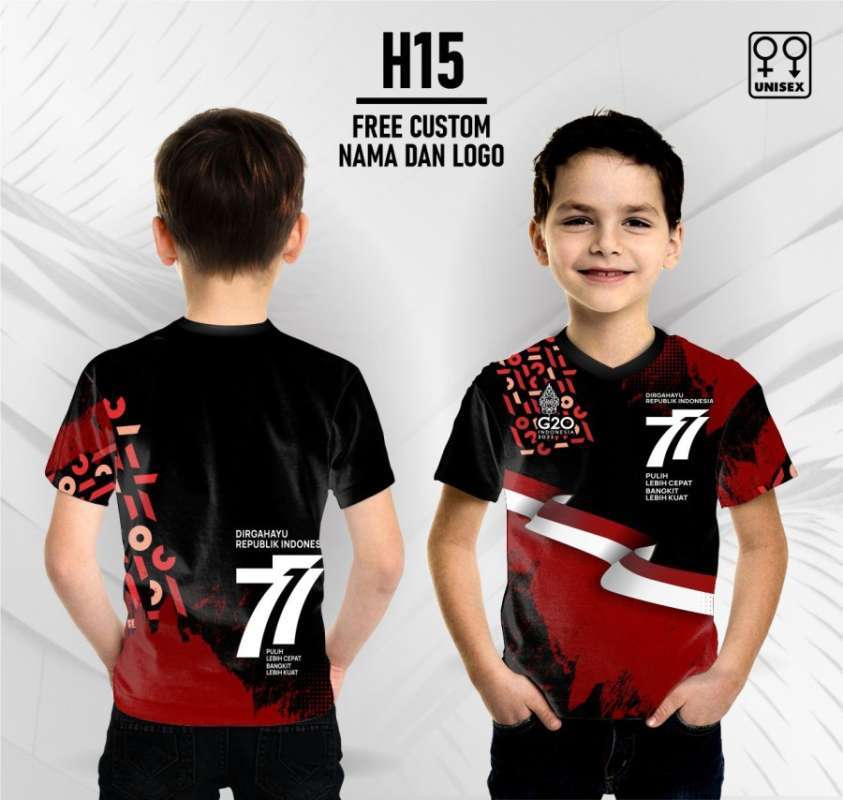 Promo Jersey anak hut kemerdekaan ri ke 77 kaos 17an baju indonesia ...