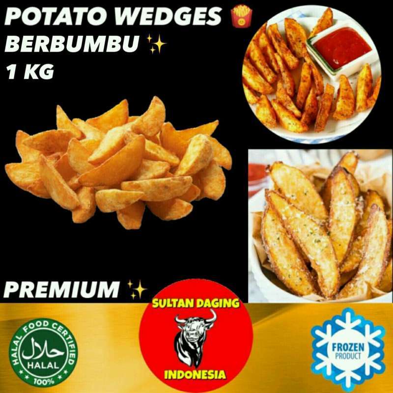 Promo KENTANG WEDGES 1 KG BERBUMBU/ KENTANG WEDGES FROZEN/ KENTANG MCD ...
