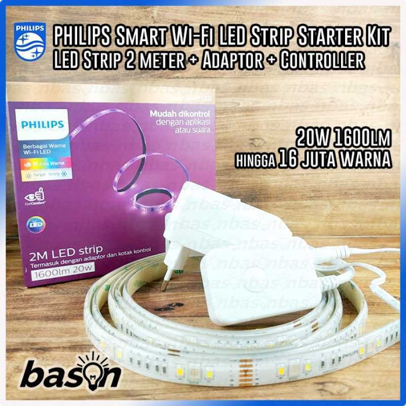 Jual PHILIPS Smart WiFi LED Strip RGB Starter Kit 2M 20W - WiZ Connected PALING BARUU di Seller ...
