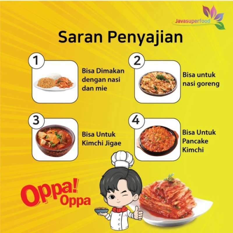 Jual Oppa Kimchi Sawi Korea Fresh 1kg Halal Java Super Food Di Seller ...
