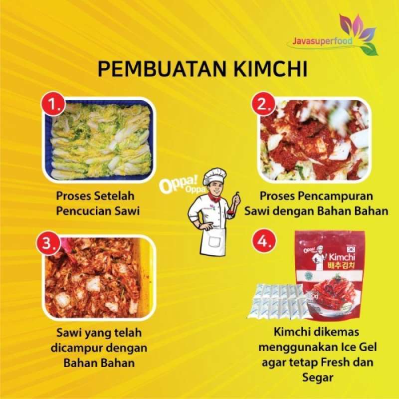 Jual Oppa Kimchi Sawi Korea Fresh 1kg Halal Java Super Food Di Seller ...