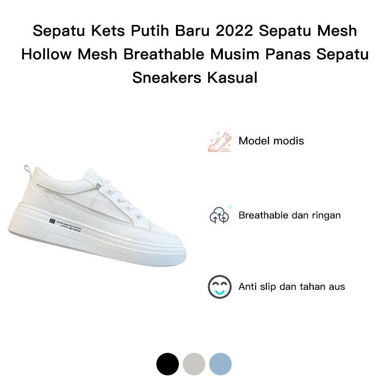 Jual Sepatu Kets Putih Baru 2022 Sepatu Mesh Hollow Mesh Breathable ...