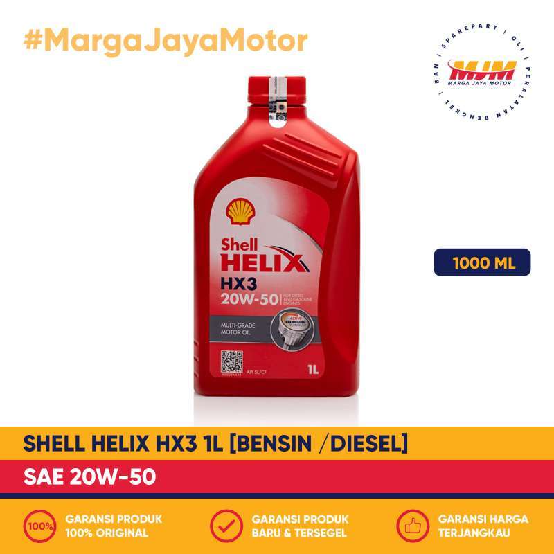 Jual Shell Helix HX3 20W/50 Bensin Diesel [1000ml] Shell Oil 1L ...