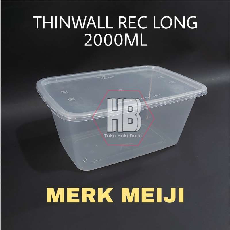 Jual Thinwall Rec Xl 2000 Ml Tutup Wadah Plastik Box Persegi