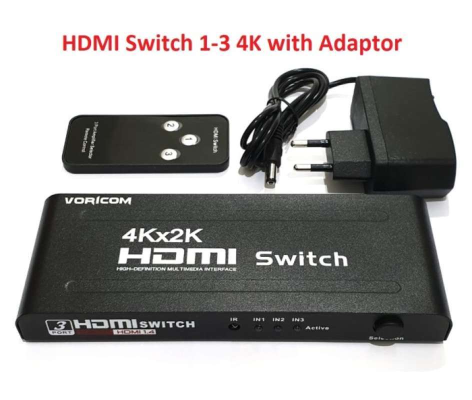 Promo Hdmi Switch 3 Port Resolusi 4k Include Power Adaptor Remote ...