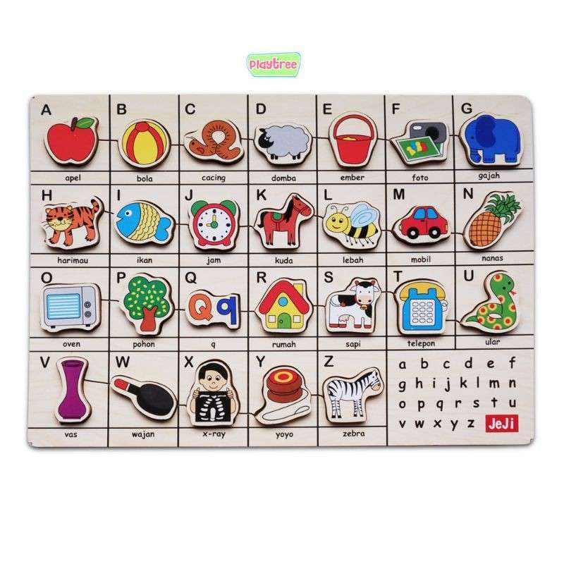 Jual Mainan Puzzle Kayu Edukasi Alphabet Benda - Wooden Puzzle Di ...
