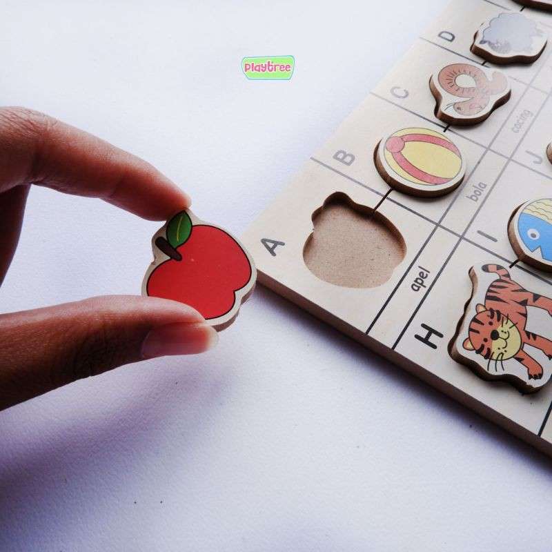 Jual Mainan Puzzle Kayu Edukasi Alphabet Benda - Wooden Puzzle Di ...