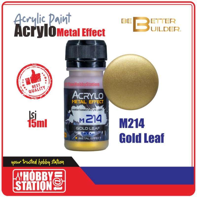 Jual Acrylo Metal Effect GOLD LEAF - Gundam ModelKit Acrylic Repaint Cat - M214-Gold Leaf di ...