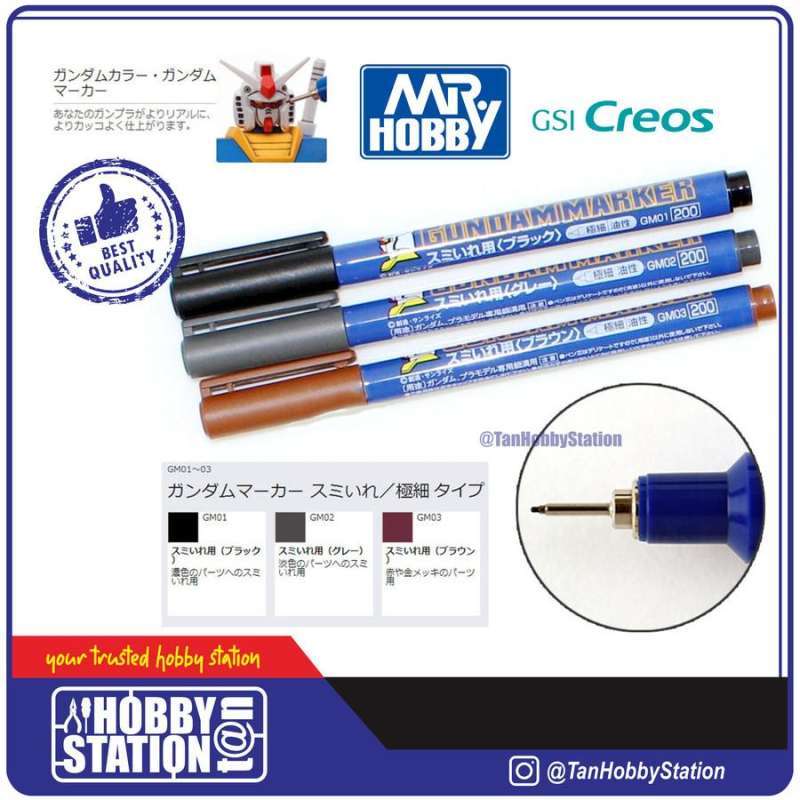 Jual Gundam Marker Liner Type - Panel Lining Line Model Kit Fine Tip ...