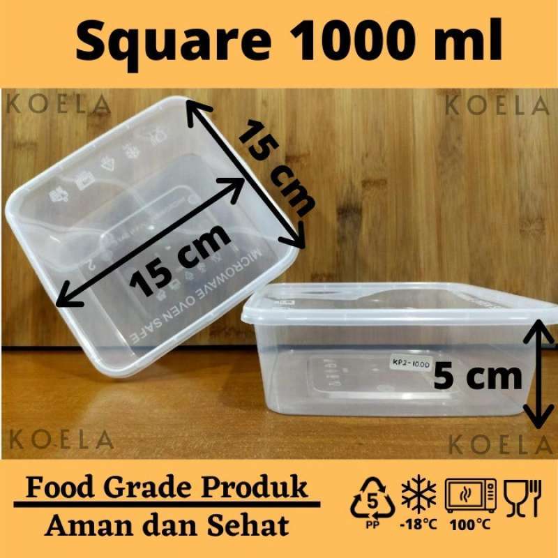 Jual Kotak Makan Plastik Thinwall Persegi 1000 Ml Food Container 25