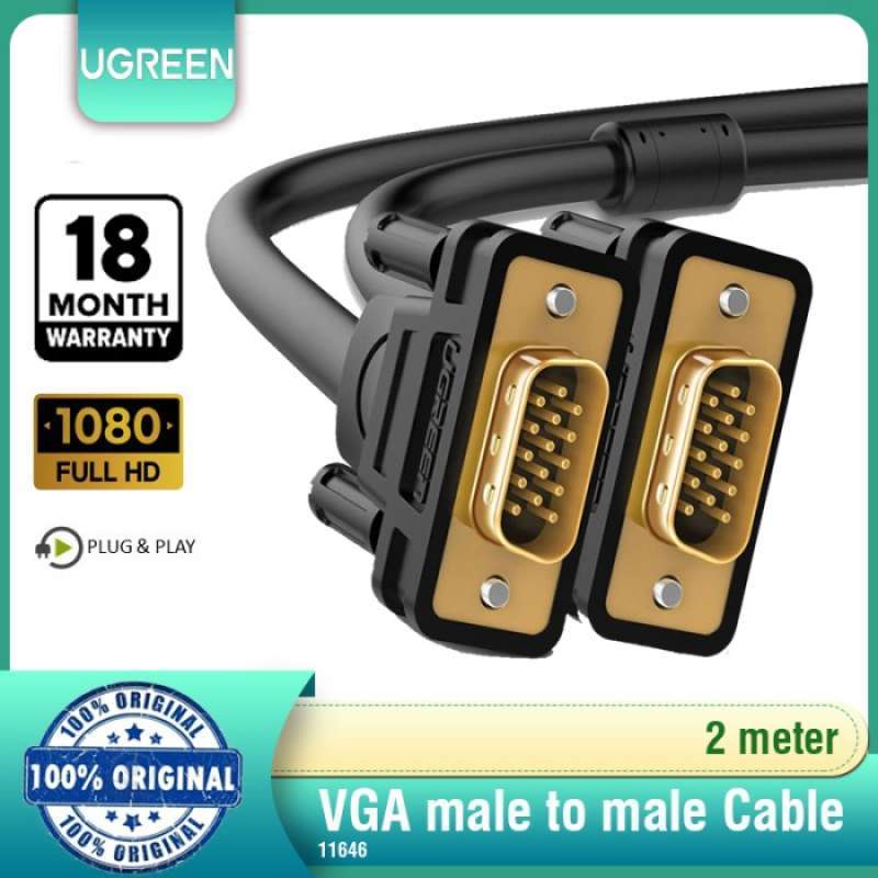 Promo Ugreen Vga Male To Male Cable 2 Meter (Black) Diskon 50% di ...