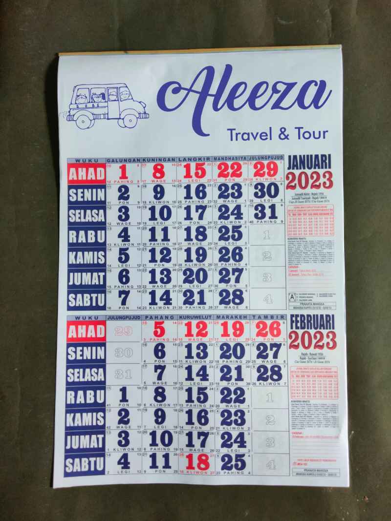 Promo Cetak Kalender 2023 Custom pakai logo Toko, Kantor & Perusahaan ...