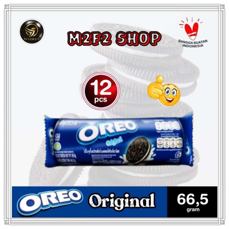 Jual Biskuit Oreo Sandwich Original Vanilla Cream - 66,5 gr (Kemasan 12 ...