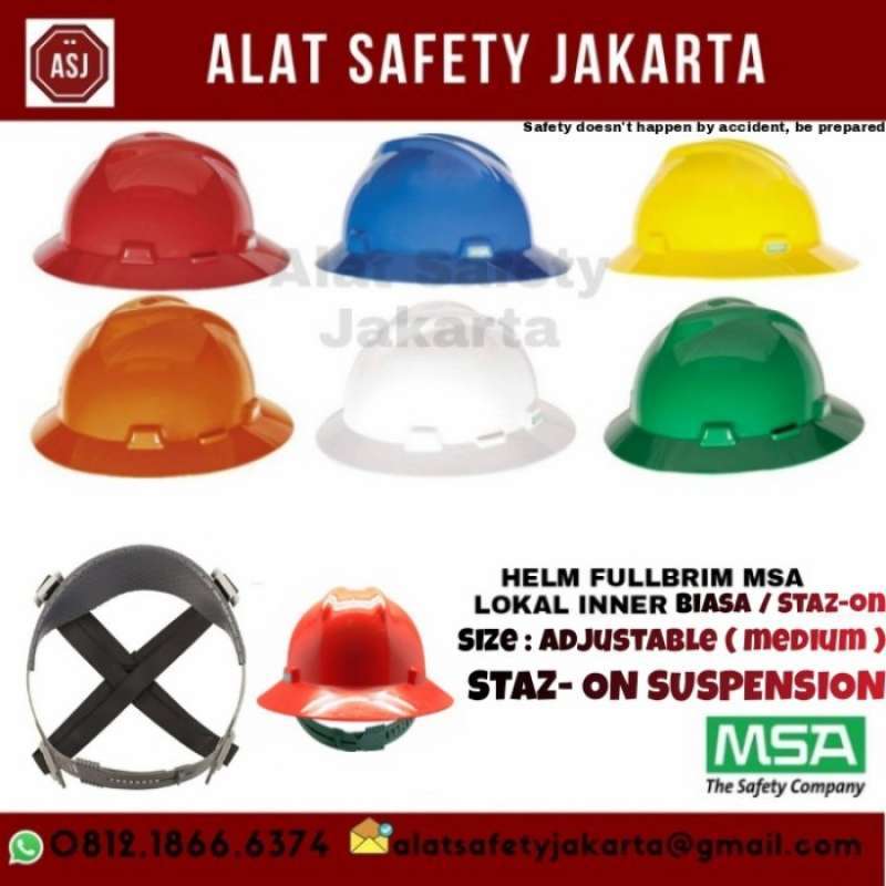 Promo Helm Safety Proyek Msa Full Brim Lokal Inner Biasa - Merah Diskon ...
